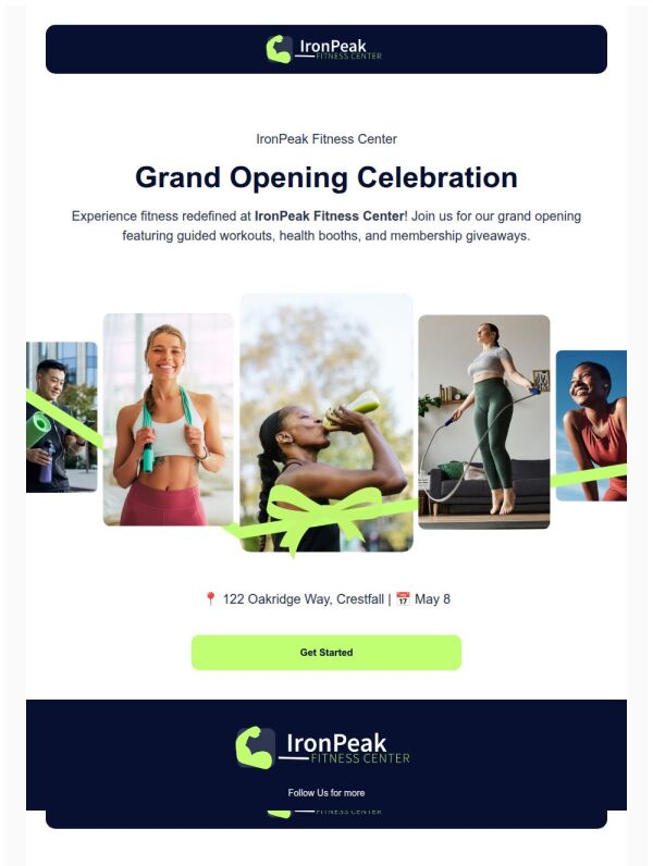 Grand Opening Email Template 'Fitness Center' for Sports | PosterMyWall