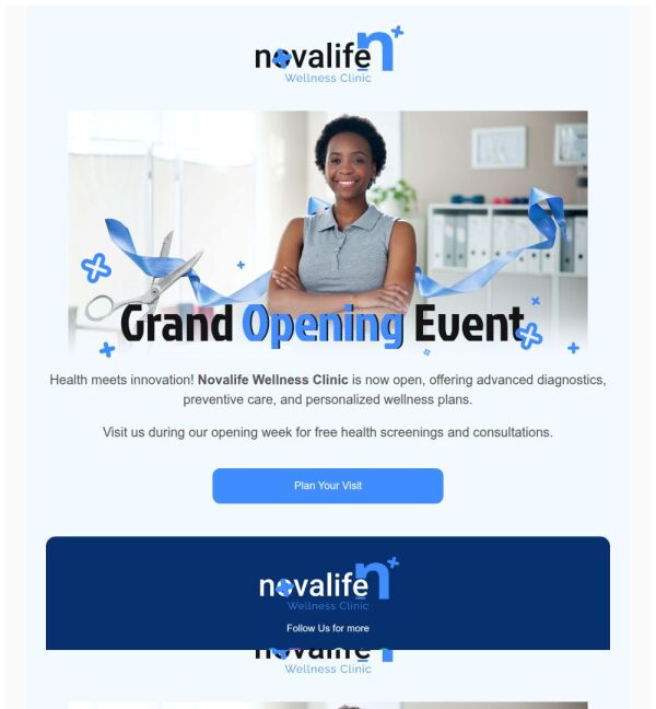 Grand Opening Email Template 'Wellness Clinic' for Healthcare ...