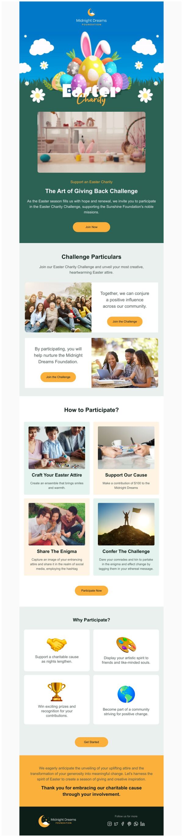 Invitation Email Template 'Art of Giving Back' for Easter | PosterMyWall