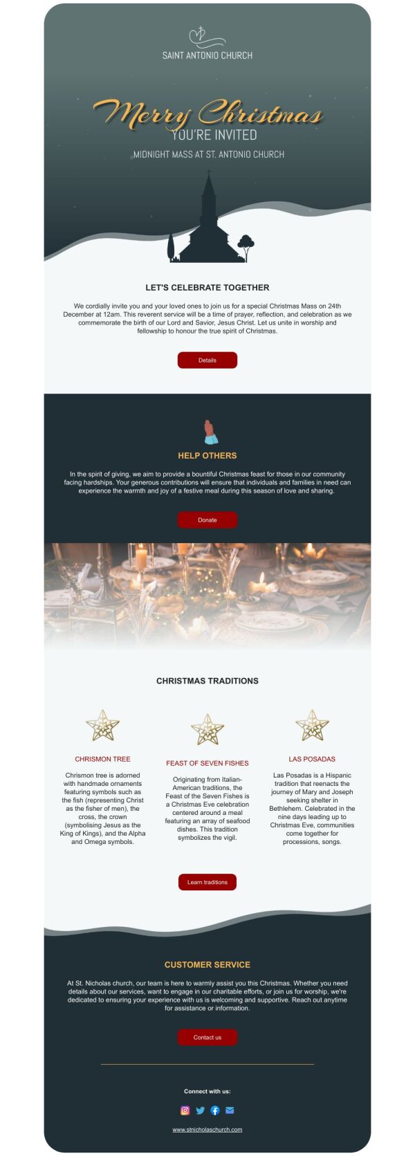 Invitation Email Template 'Celebrate Together' for Christmas | PosterMyWall