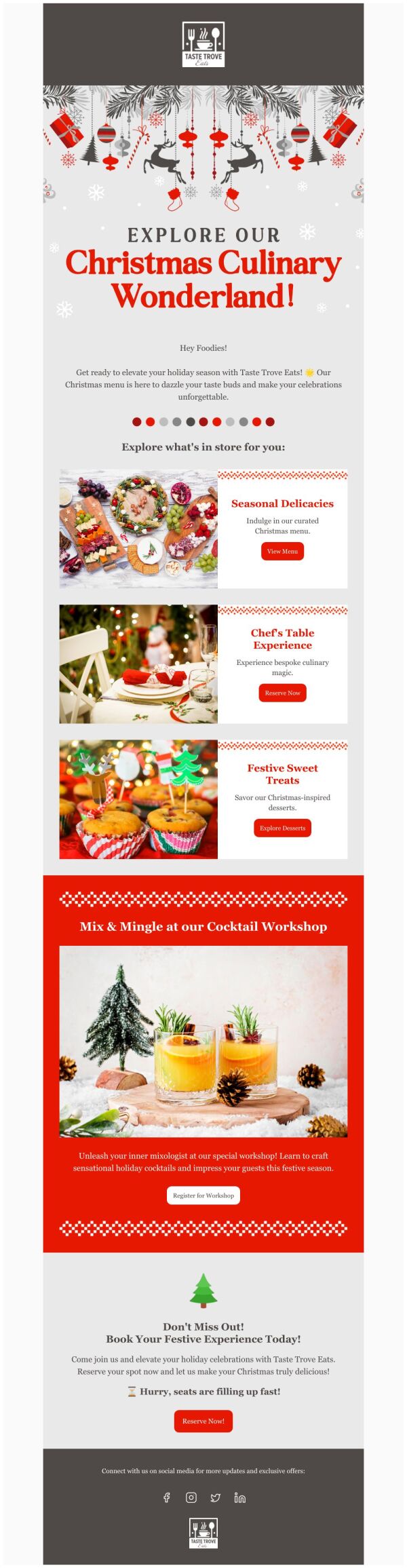 Invitation Email Template 'Culinary Wonderland' for Christmas ...