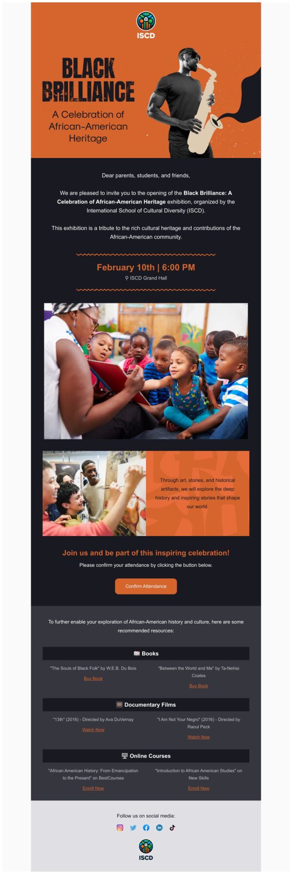 Invitation Email Template 'Cultural Diversity Celebration' for Black ...