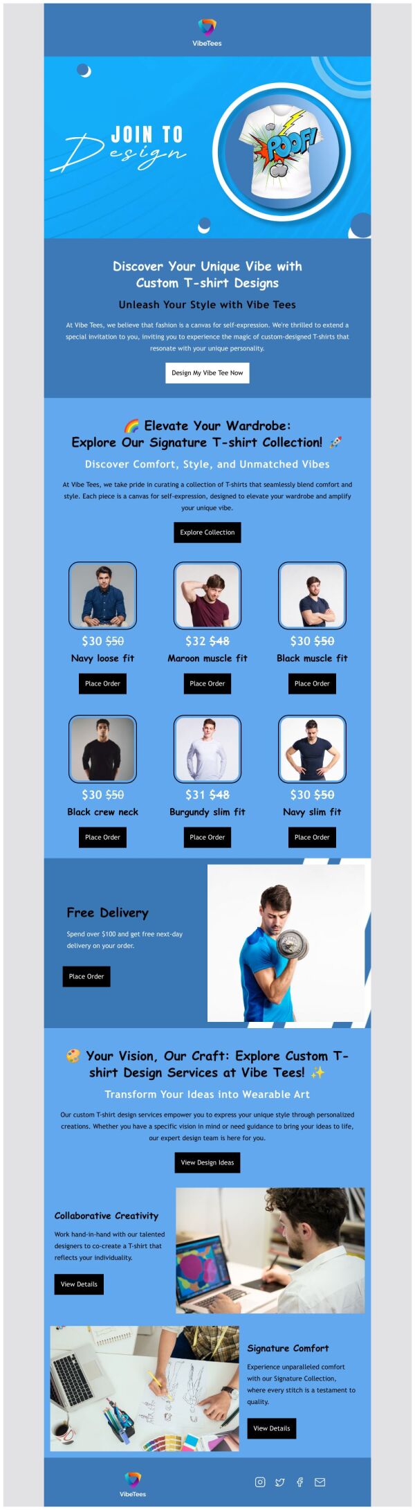 Invitation Email Template 'Custom T Shirt Designs' for Small Business ...