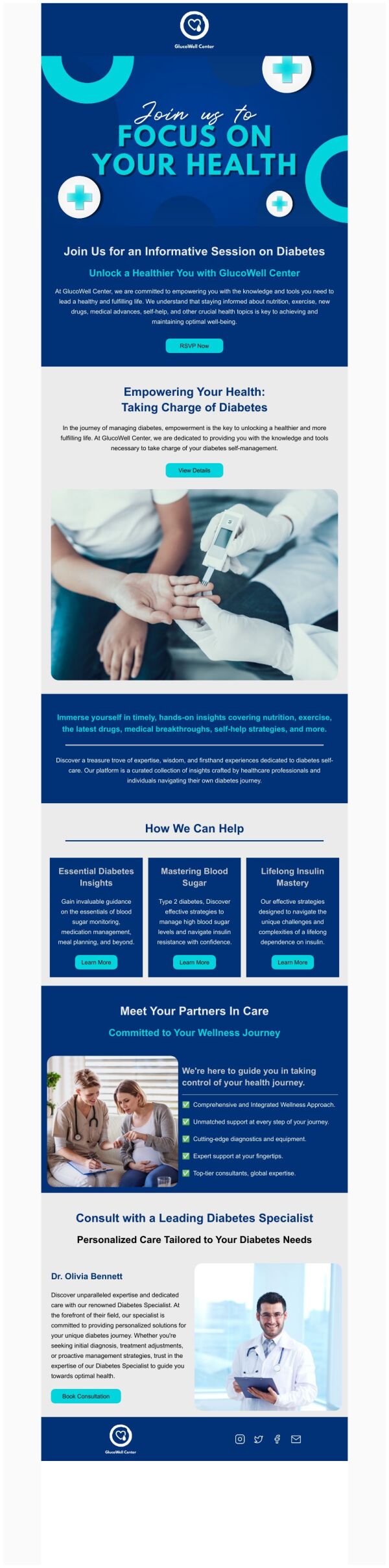 Invitation Email Template 'Diabetes Center' for Healthcare | PosterMyWall