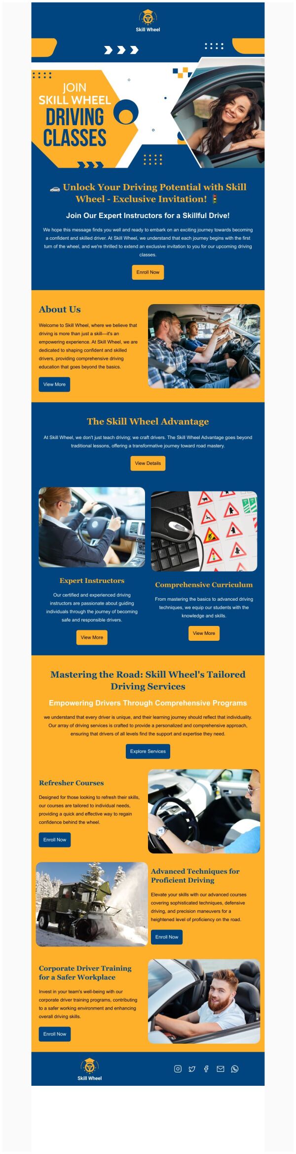 Invitation Email Template 'Driving Classes' for Small Business ...