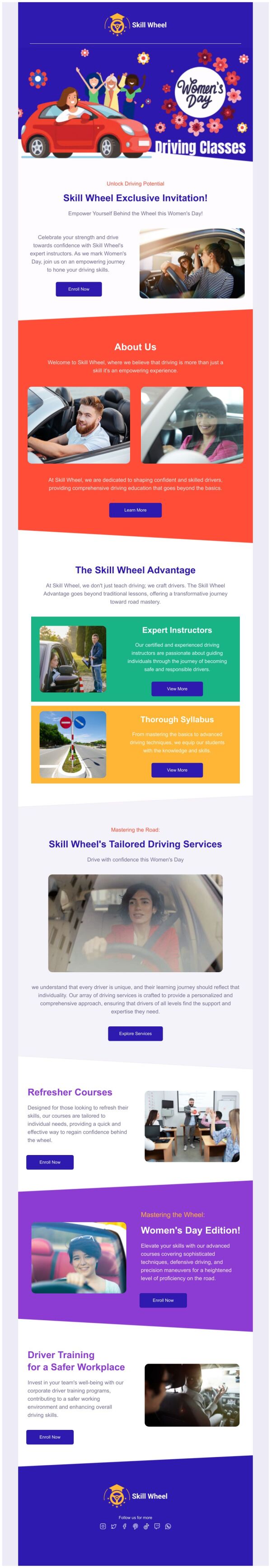 Invitation Email Template 'Driving Classes' for Women's Day | PosterMyWall