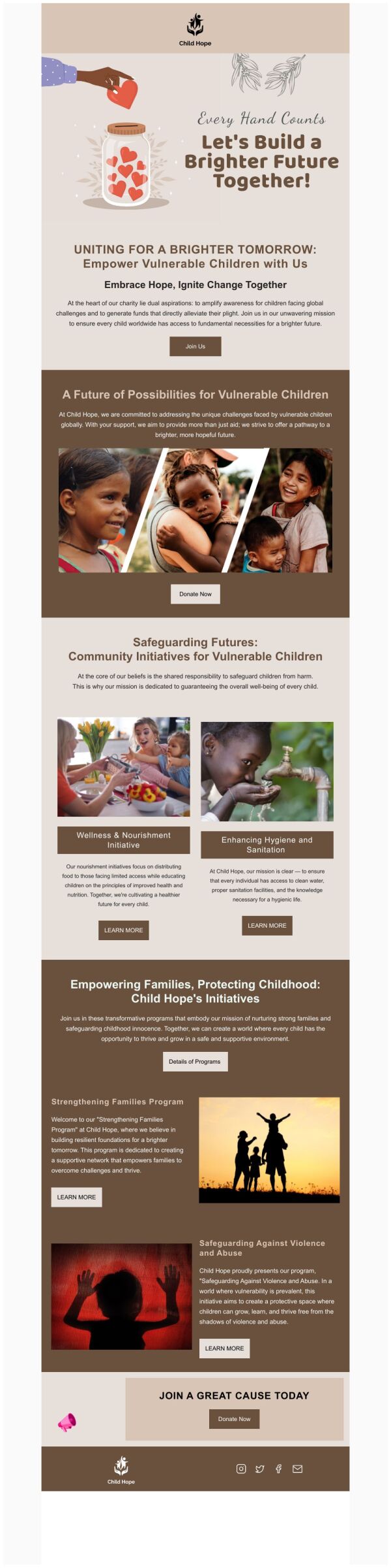 Invitation Email Template 'Empower Children' for Charity | PosterMyWall