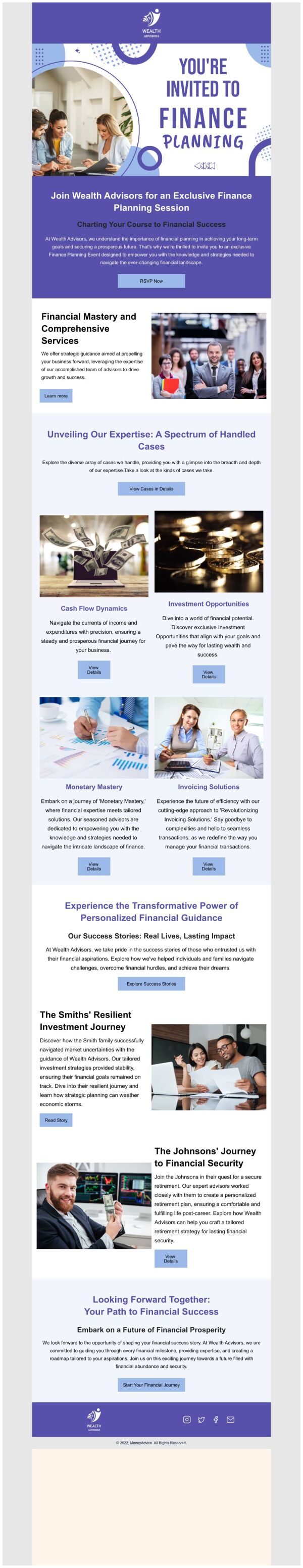 Invitation Email Template 'Financial Planning' for Corporate | PosterMyWall