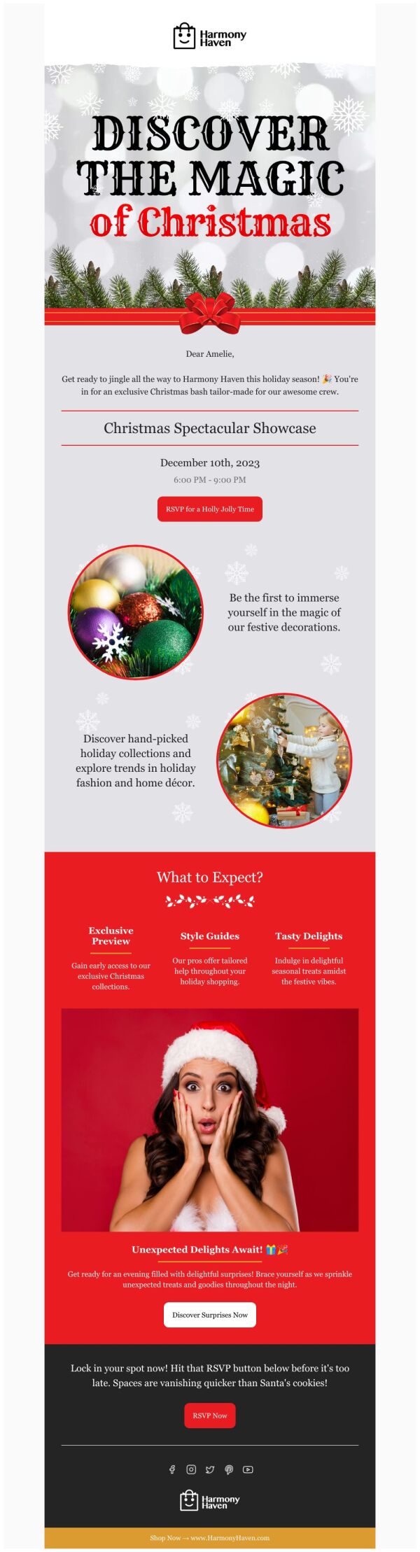 Invitation Email Template 'Harmony Haven' for Christmas | PosterMyWall