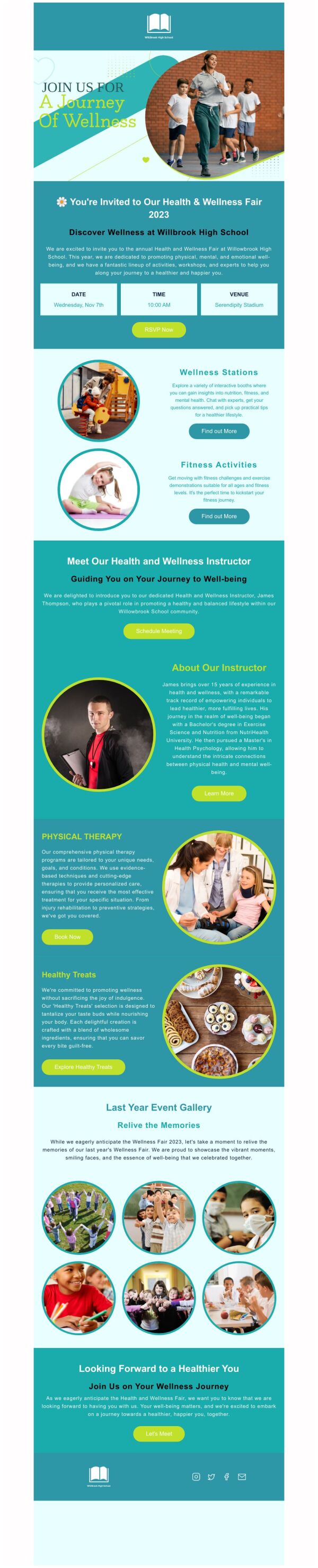 Invitation Email Template 'Health and Wellness Fair' for School ...