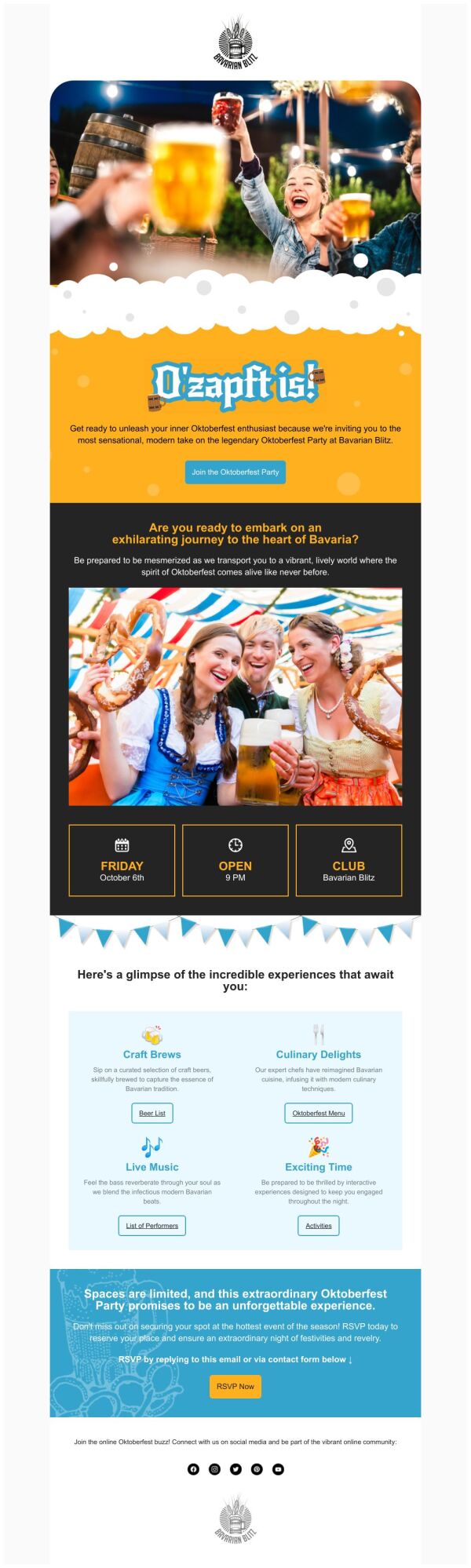 Invitation Email Template 'Heart of Bavaria' for Oktoberfest | PosterMyWall
