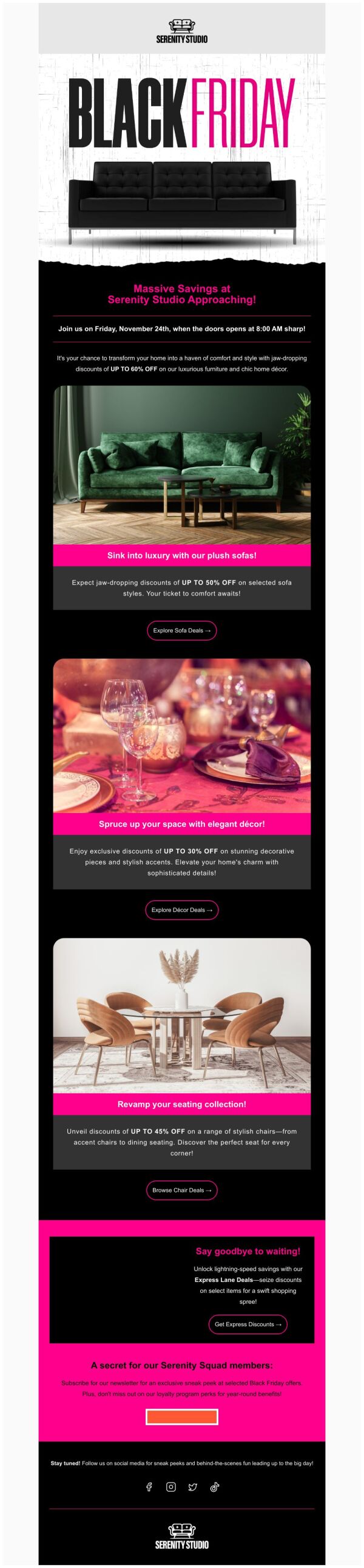 Invitation Email Template 'Home Decor' for Black Friday | PosterMyWall