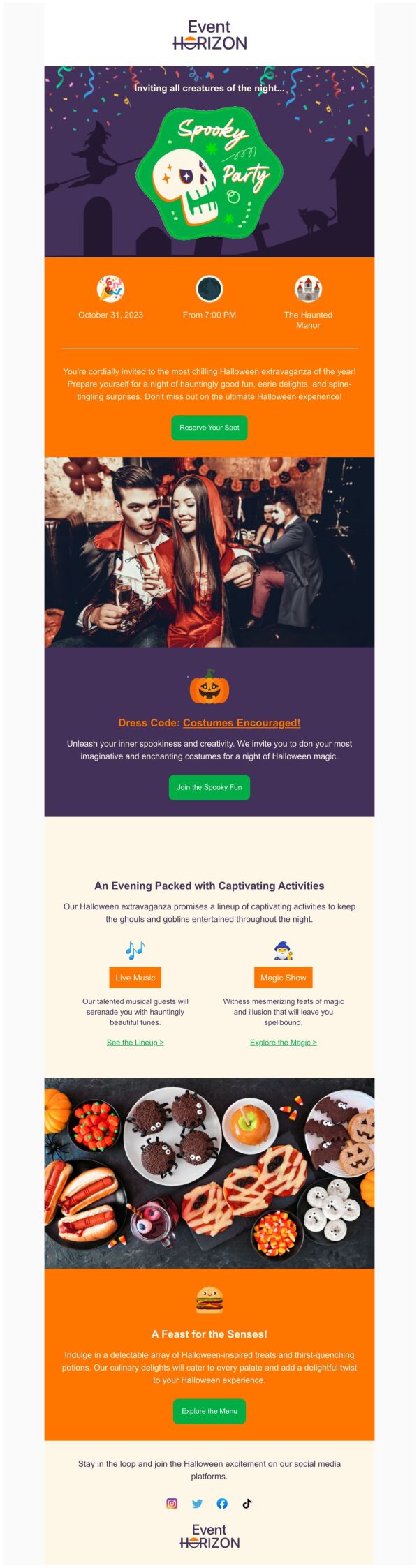 Invitation Email Template 'Horizon Event' for Halloween | PosterMyWall