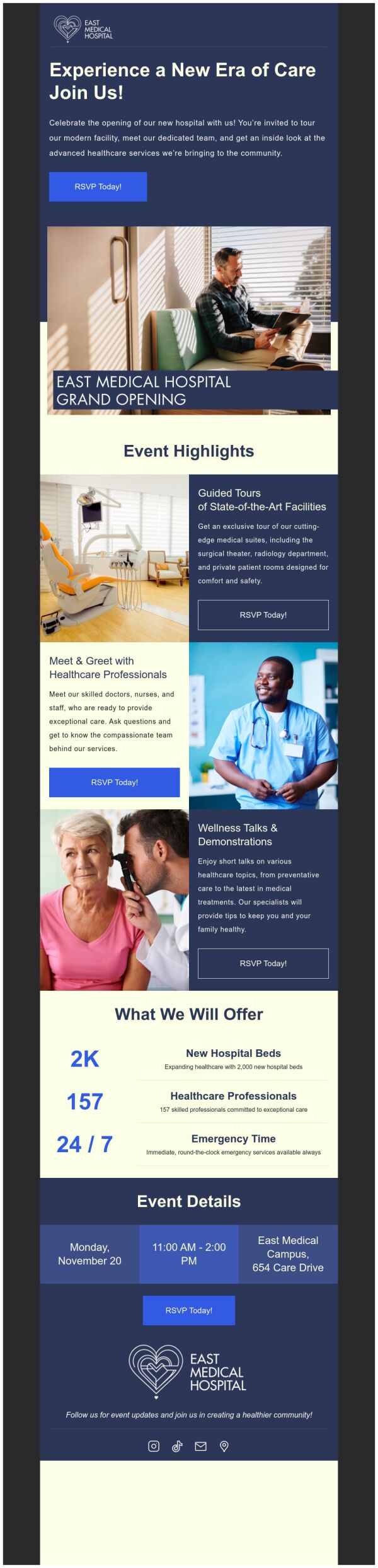 Invitation Email Template 'Hospital Grand Opening' for Healthcare ...