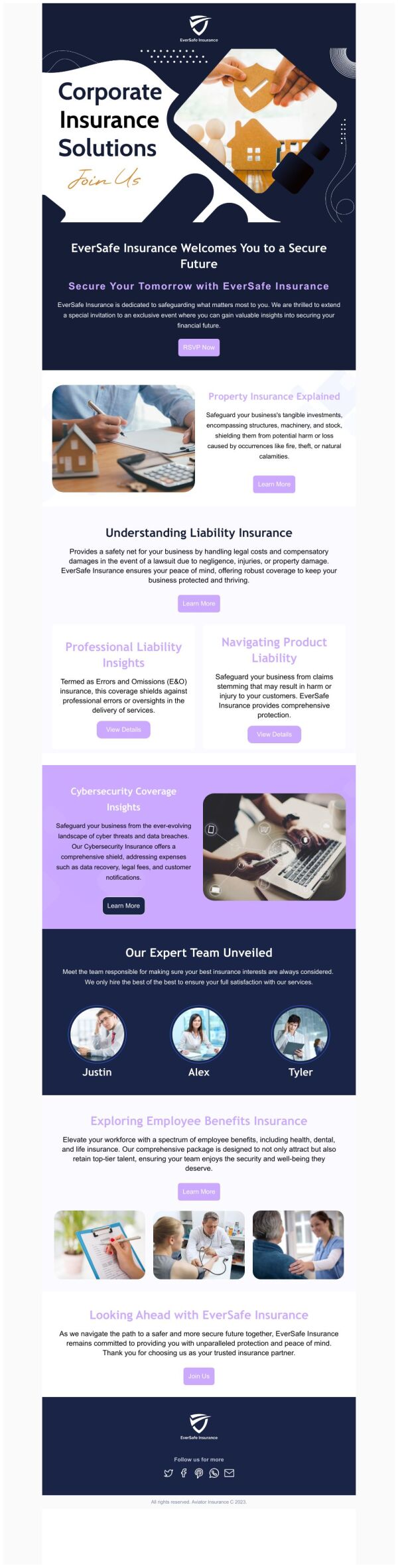 Invitation Email Template 'Insurance Solutions' for Corporate ...