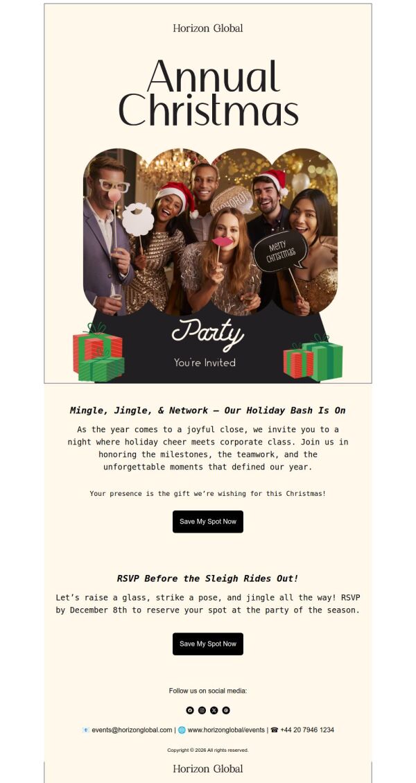 Invitation Email Template 'Mingle Jingle and Network' for Christmas ...