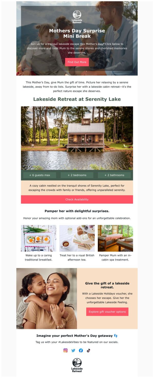 Invitation Email Template 'Mini Break' for Mother's Day | PosterMyWall