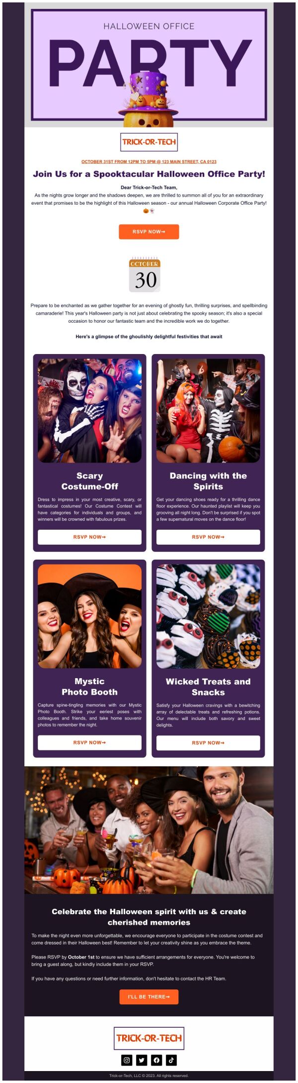 Invitation Email Template 'Office Party' for Halloween | PosterMyWall