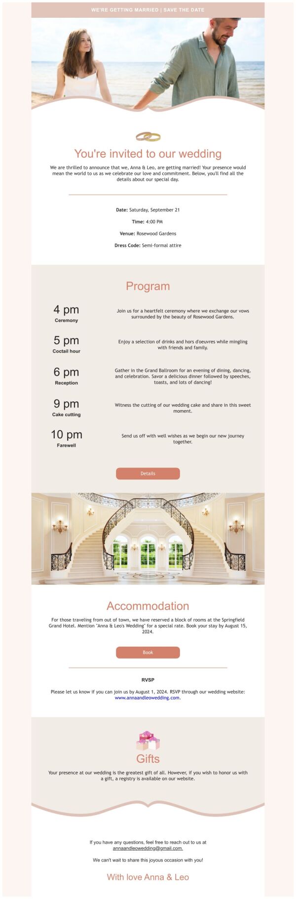 Invitation Email Template 'Save The Date' for Party | PosterMyWall