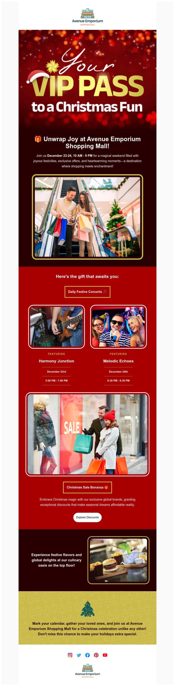 Invitation Email Template 'Shopping Mall' for Christmas | PosterMyWall