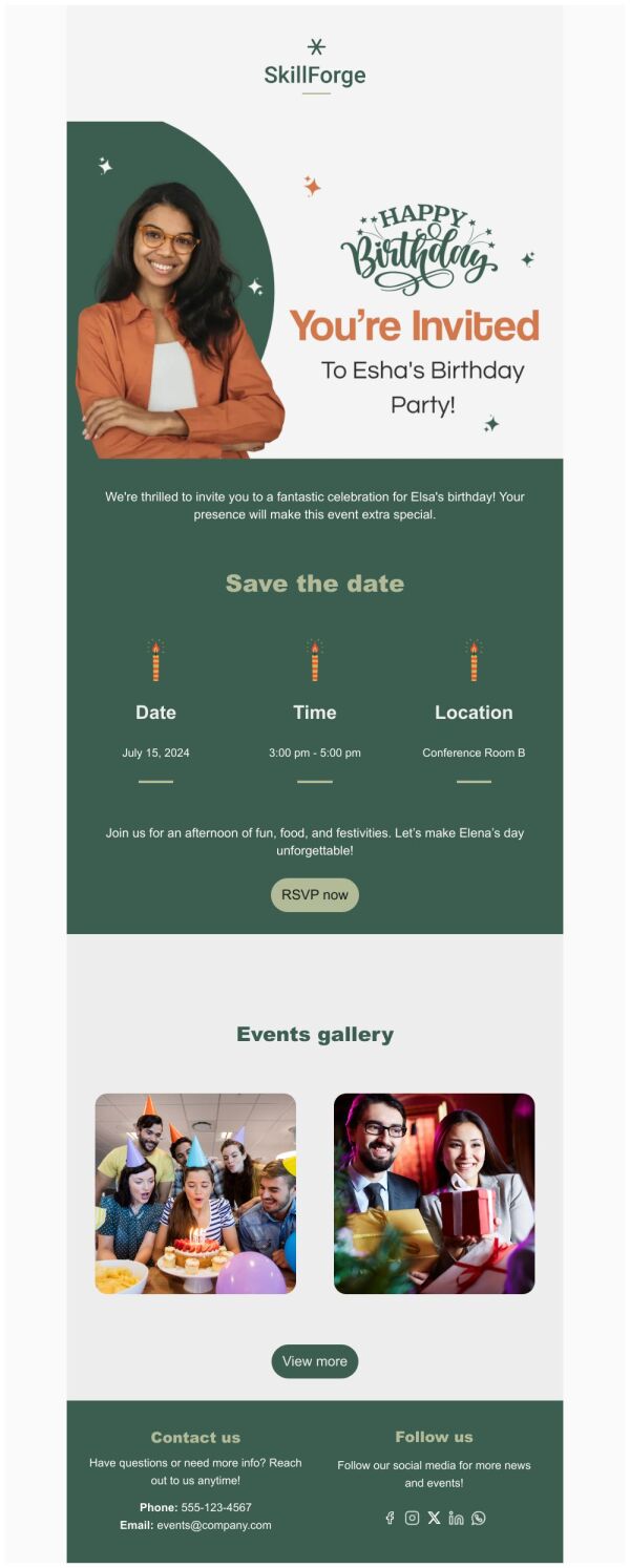 Invitation Email Template 'Skill Forge' for Corporate | PosterMyWall
