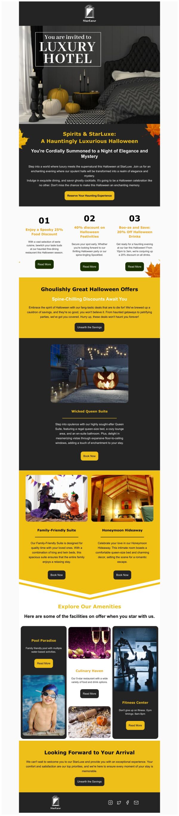 Invitation Email Template 'Spirits & Starluxe' for Halloween | PosterMyWall