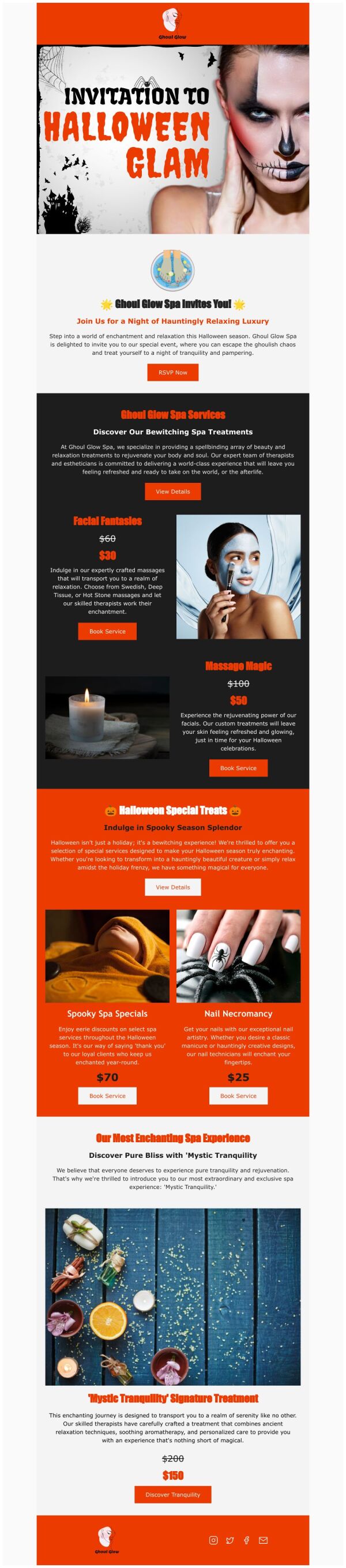 Invitation Email Template 'Spooky Specials' for Halloween | PosterMyWall