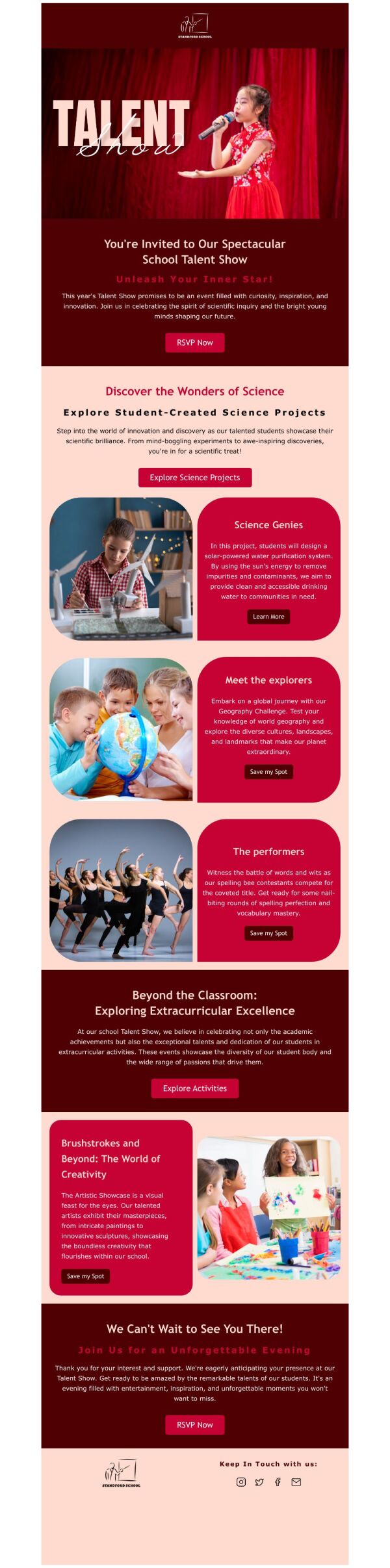 Invitation Email Template 'Talent Show' for School | PosterMyWall