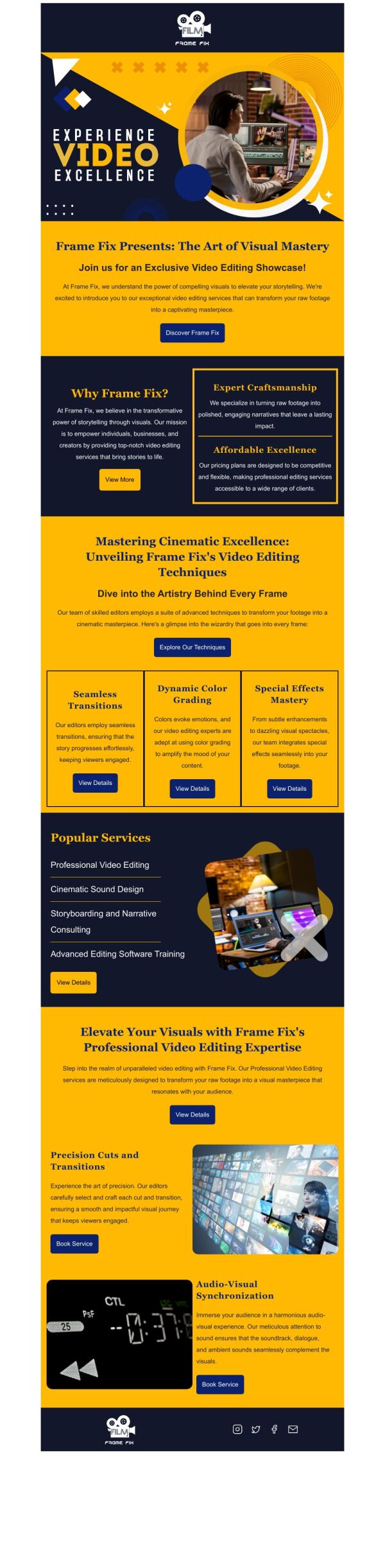 Invitation Email Template 'Video Editing Showcase' for Small Business ...