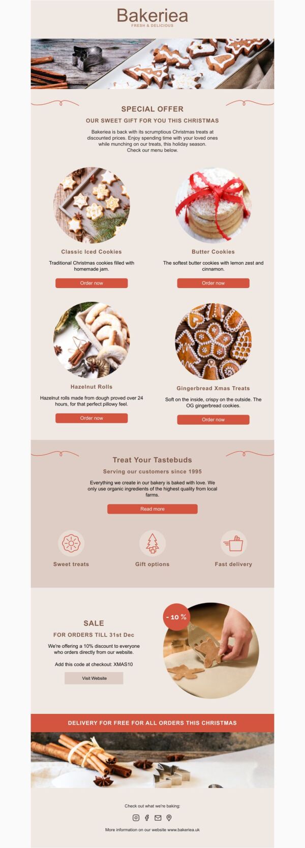 New Arrival Email Template 'Baked Goods' for Christmas | PosterMyWall