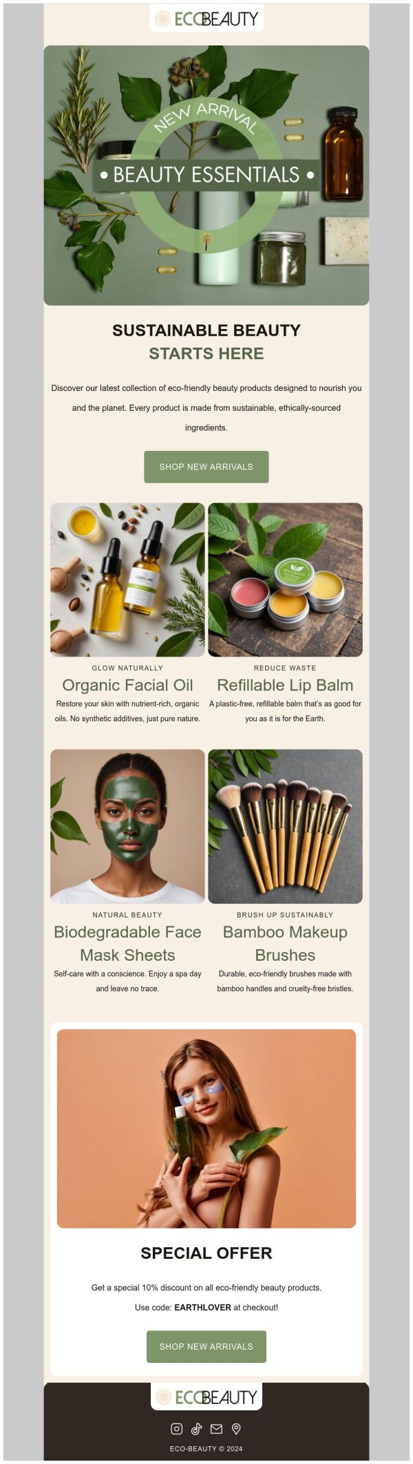 New Arrival Email Template 'Beauty Essentials' for Environment ...
