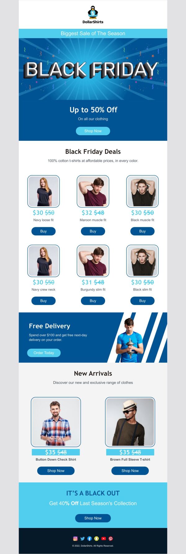 New Arrival Email Template 'Clothing Deals' for Black Friday | PosterMyWall
