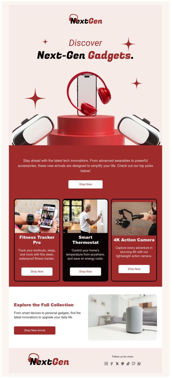 New Arrival Email Template 'Cool Gadgets' for Technology | PosterMyWall