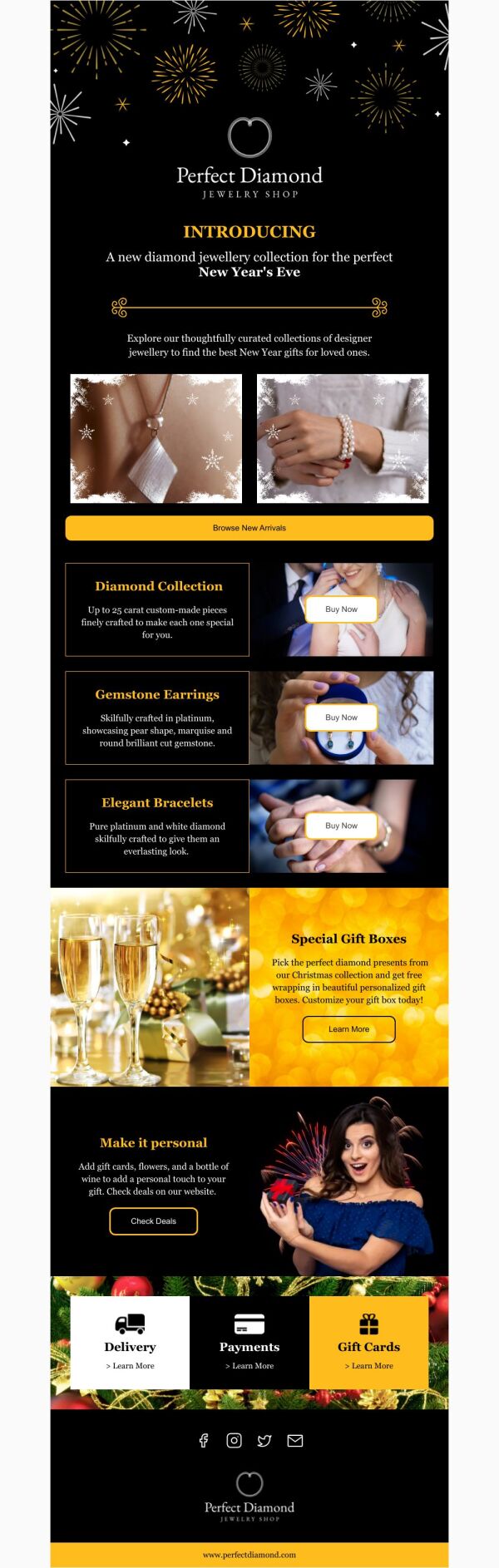New Arrival Email Template 'Diamond Jewellery Collection' for New Year ...