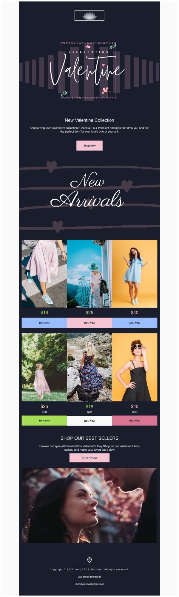 New Arrival Email Template 'Dress Collection' for Valentine's Day ...