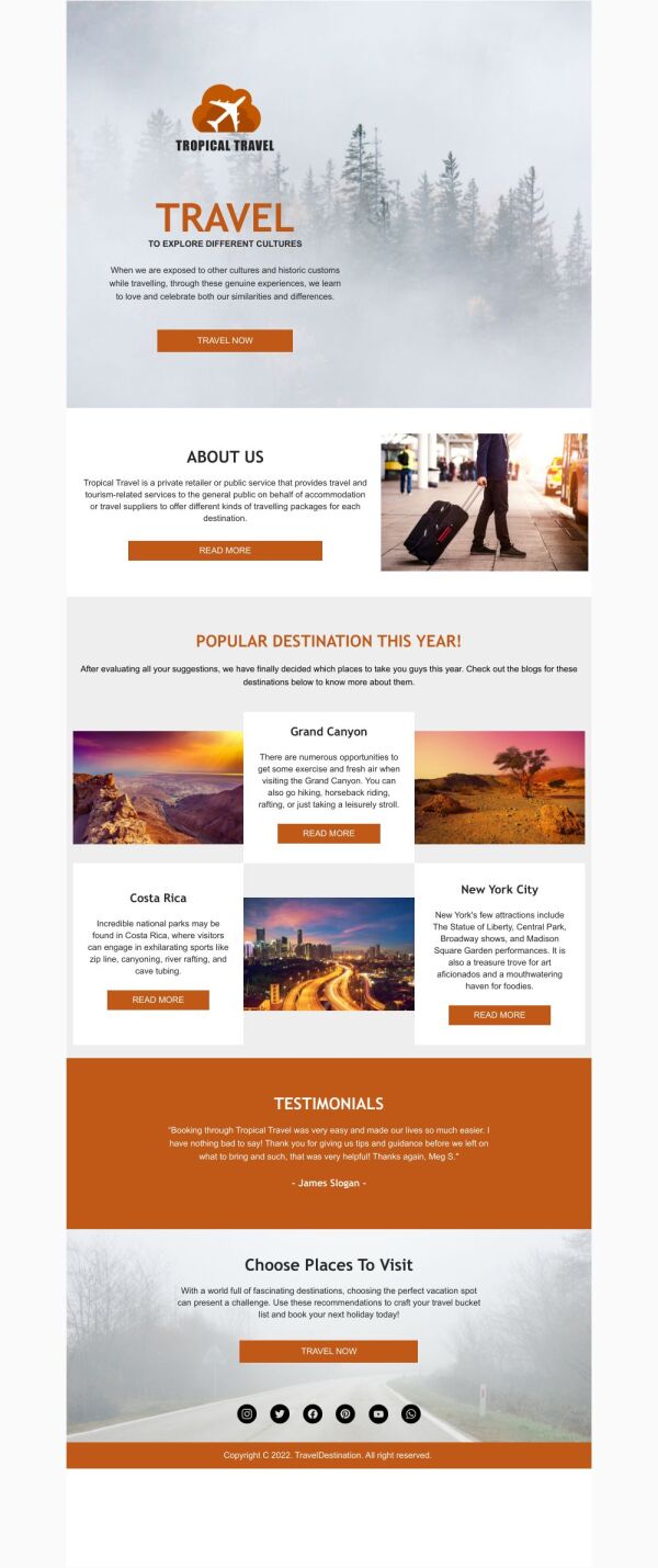New Arrival Email Template 'Explore Different Cultures' for Tourism ...