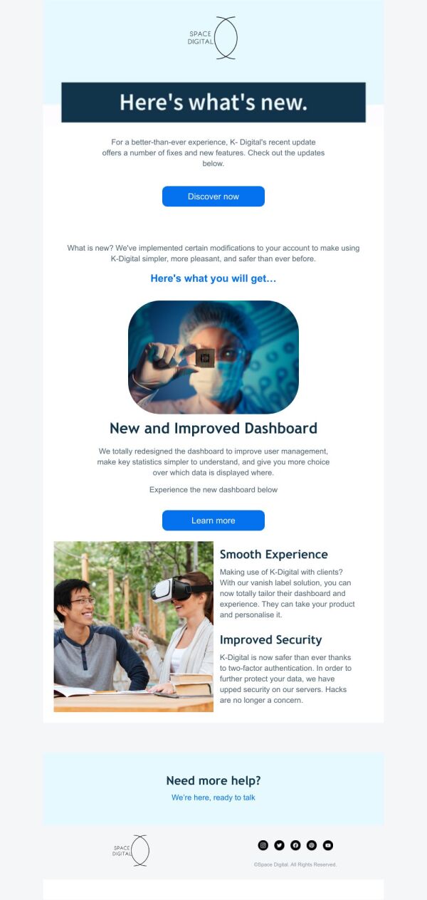 New Arrival Email Template 'Features Update' for Tech | PosterMyWall