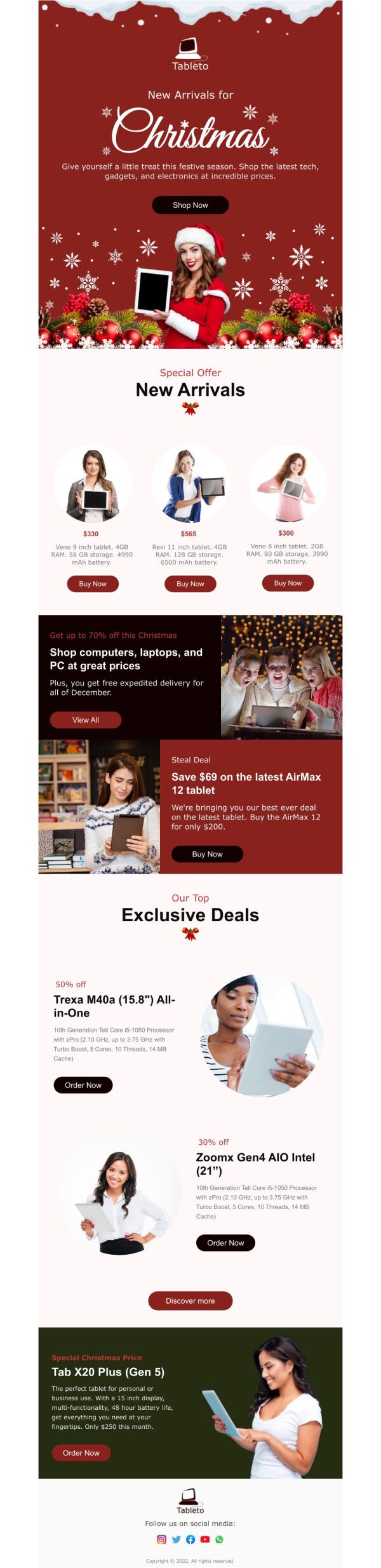 New Arrival Email Template 'Laptops and Tablets' for Christmas ...