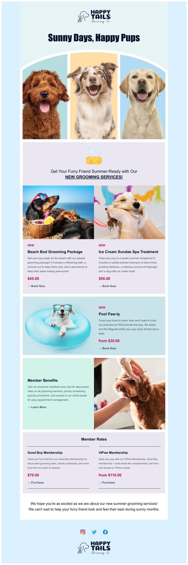New Arrival Email Template 'Puppy Grooming' for Summer | PosterMyWall