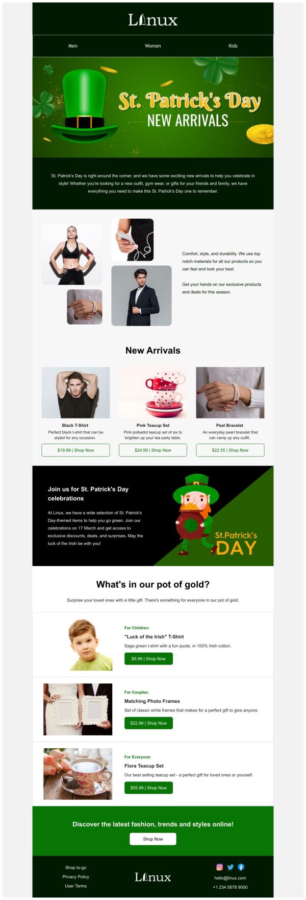 New Arrival Email Template 'Retail Store Products' for St. Patrick's ...