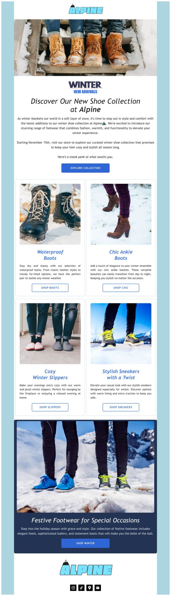 New Arrival Email Template 'Shoe Collection' for Winter | PosterMyWall