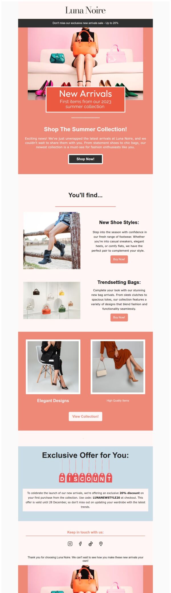 New Arrival Email Template 'Shoes and Bags' for Retail | PosterMyWall