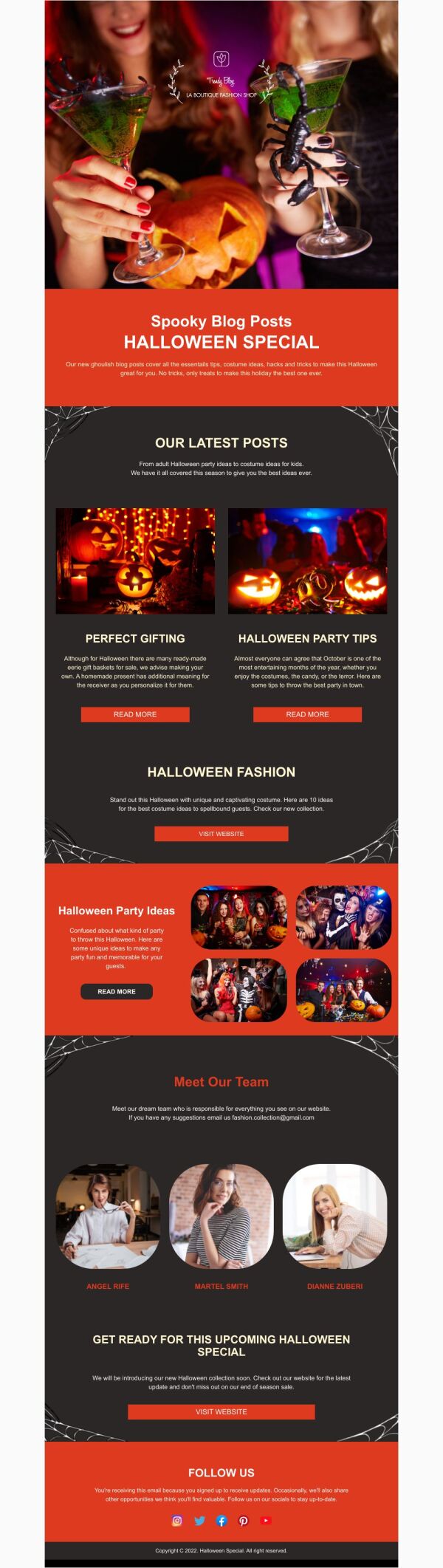 New Arrival Email Template 'Spooky Blog Posts' for Halloween | PosterMyWall