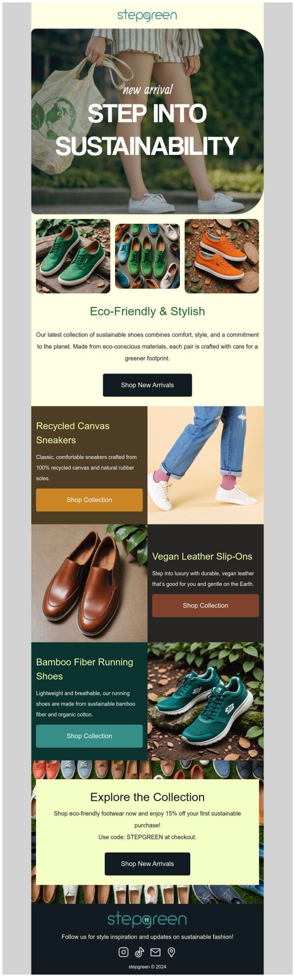 New Arrival Email Template 'Sustainable Fashion' for Retail | PosterMyWall