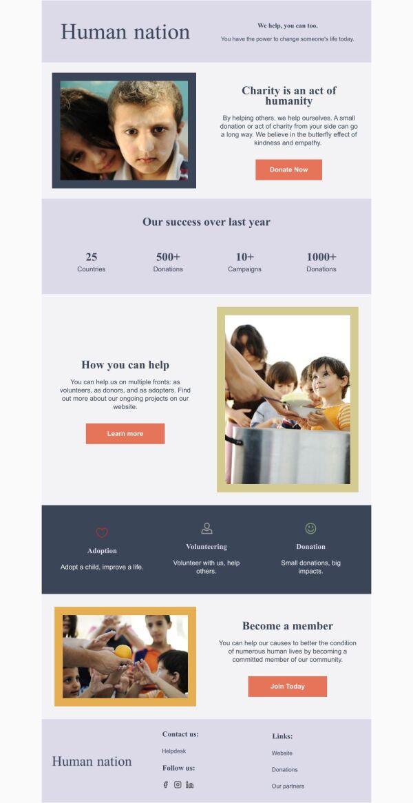 Newsletter Email Template 'Become A Member' for Nonprofits | PosterMyWall