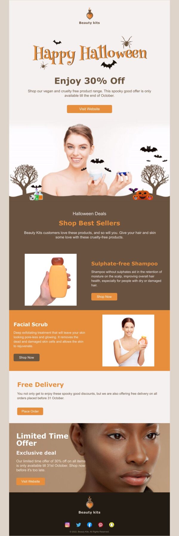 Newsletter Email Template 'Cruelty Free Products' for Halloween ...
