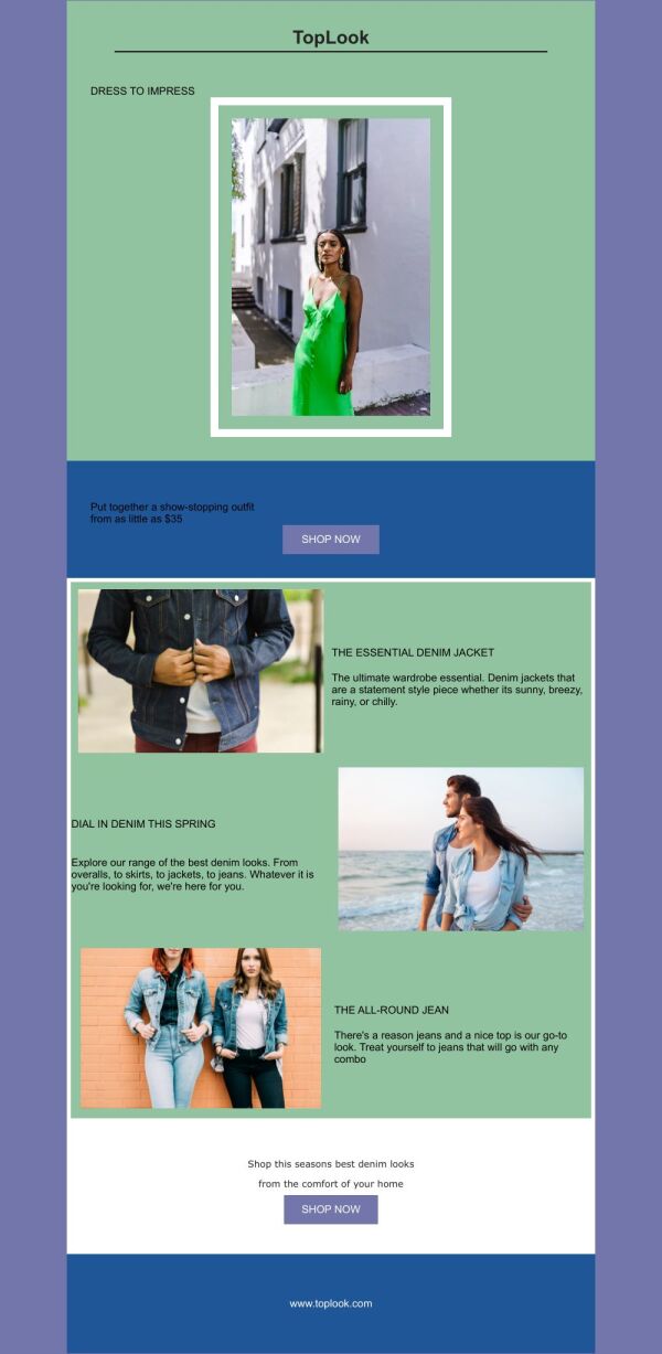 Newsletter Email Template 'Denim Clothing Deals' for Retail | PosterMyWall