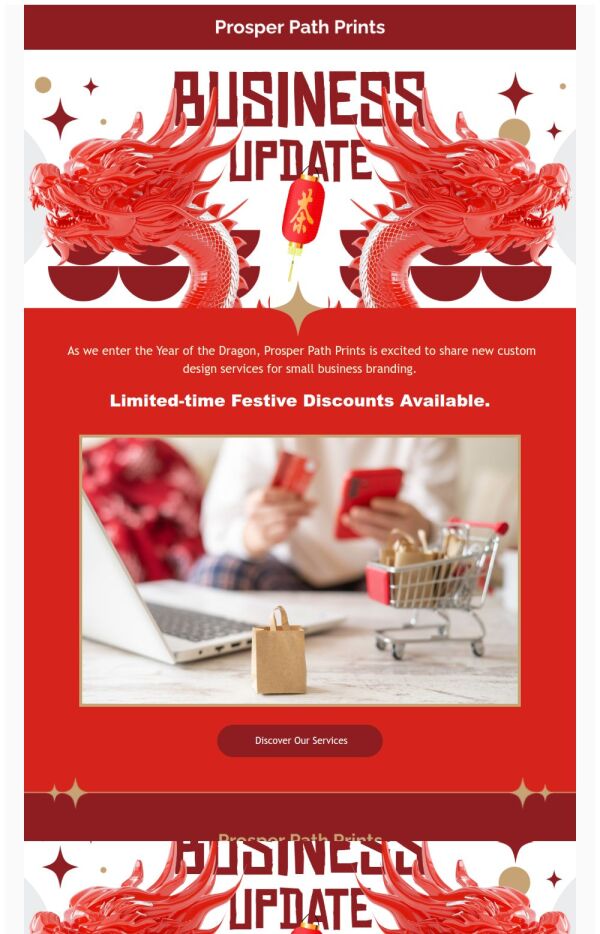 Newsletter Email Template 'Design Services' for Chinese New Year ...