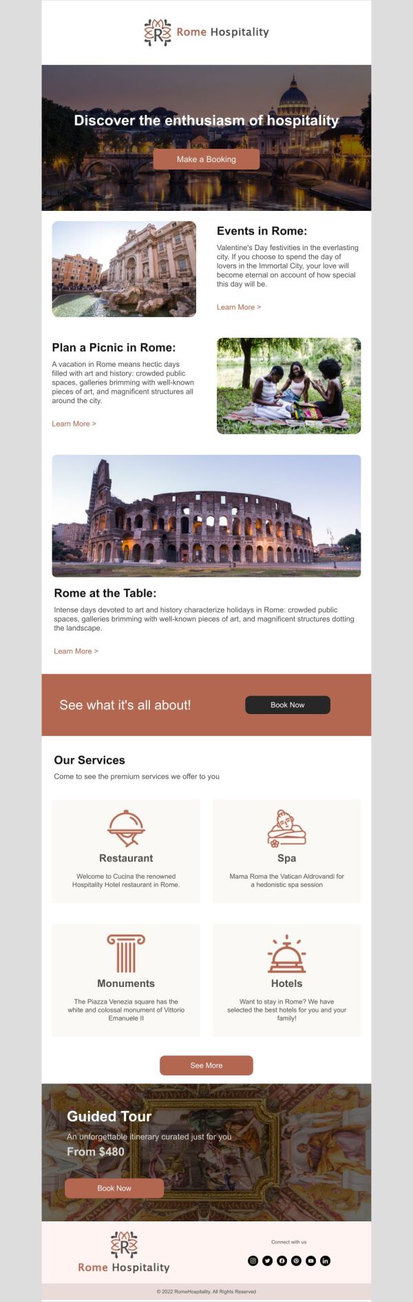 Newsletter Email Template 'Discover Rome' for Travel Industry ...