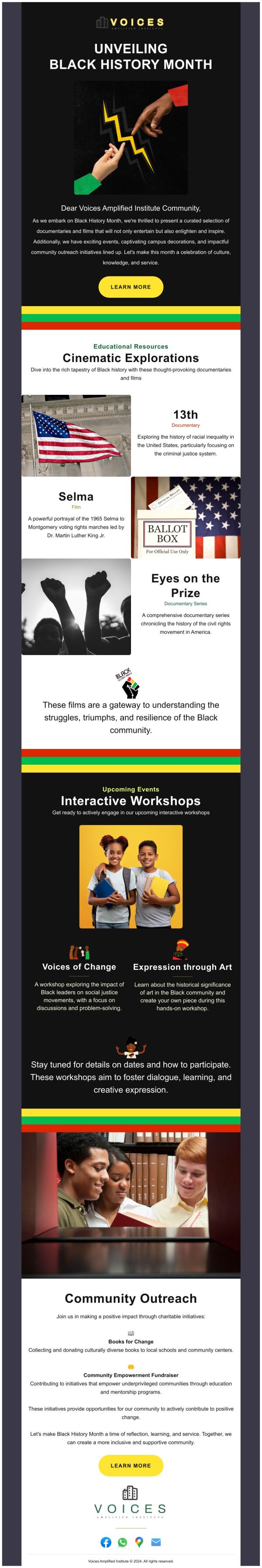 Newsletter Email Template 'Documentaries and Films' for Black History ...